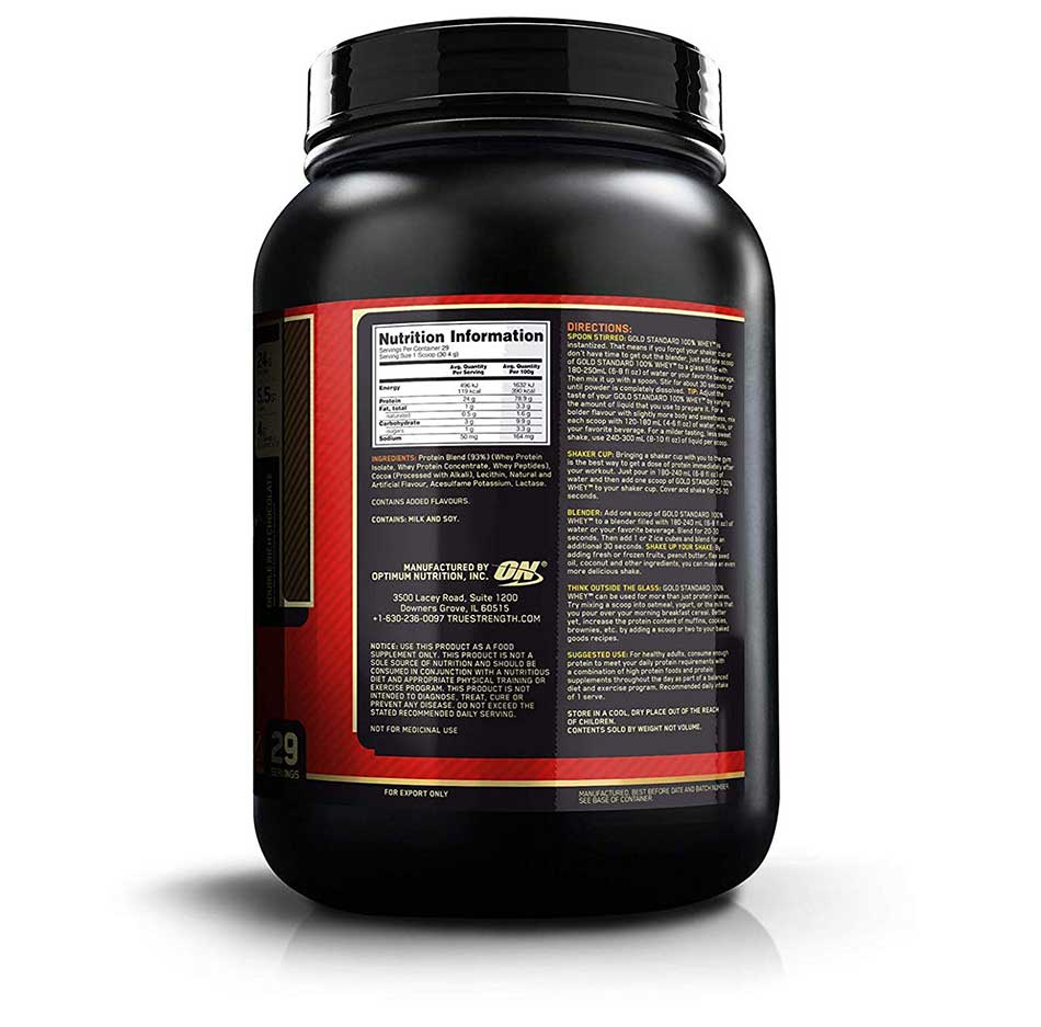 Optimum Nutrition Gold Standard 100% Whey Protein Powder 908g ...