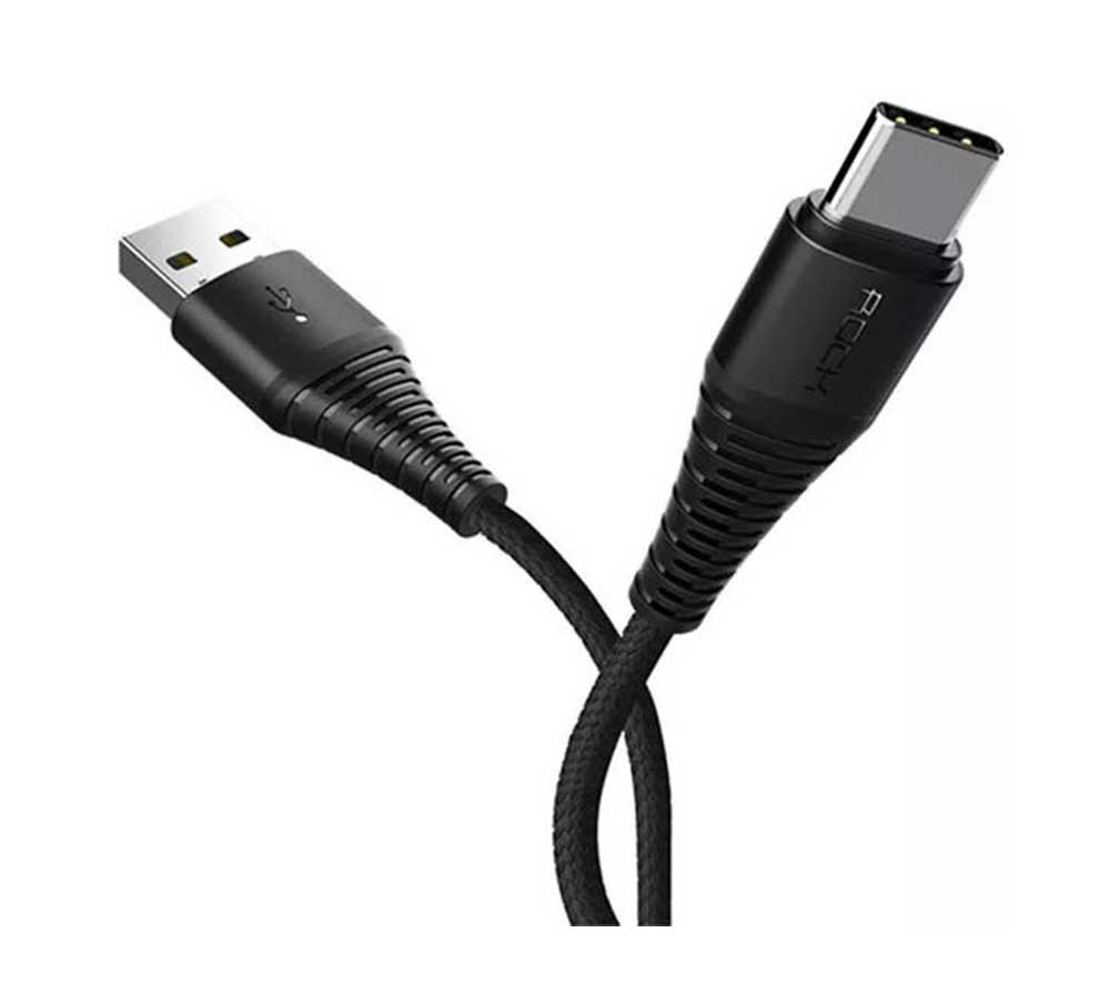 Rock Hi-Tensile 3A Type-C Braided Cable - Black Buy in Bangladesh ...