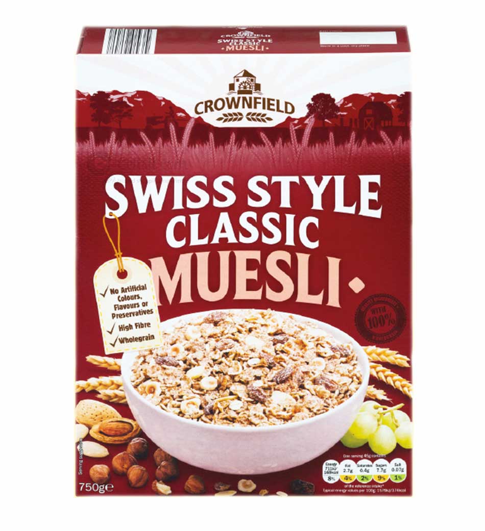 Crownfield Swiss Style Classic Muesli 750g -Cereals & Muesli