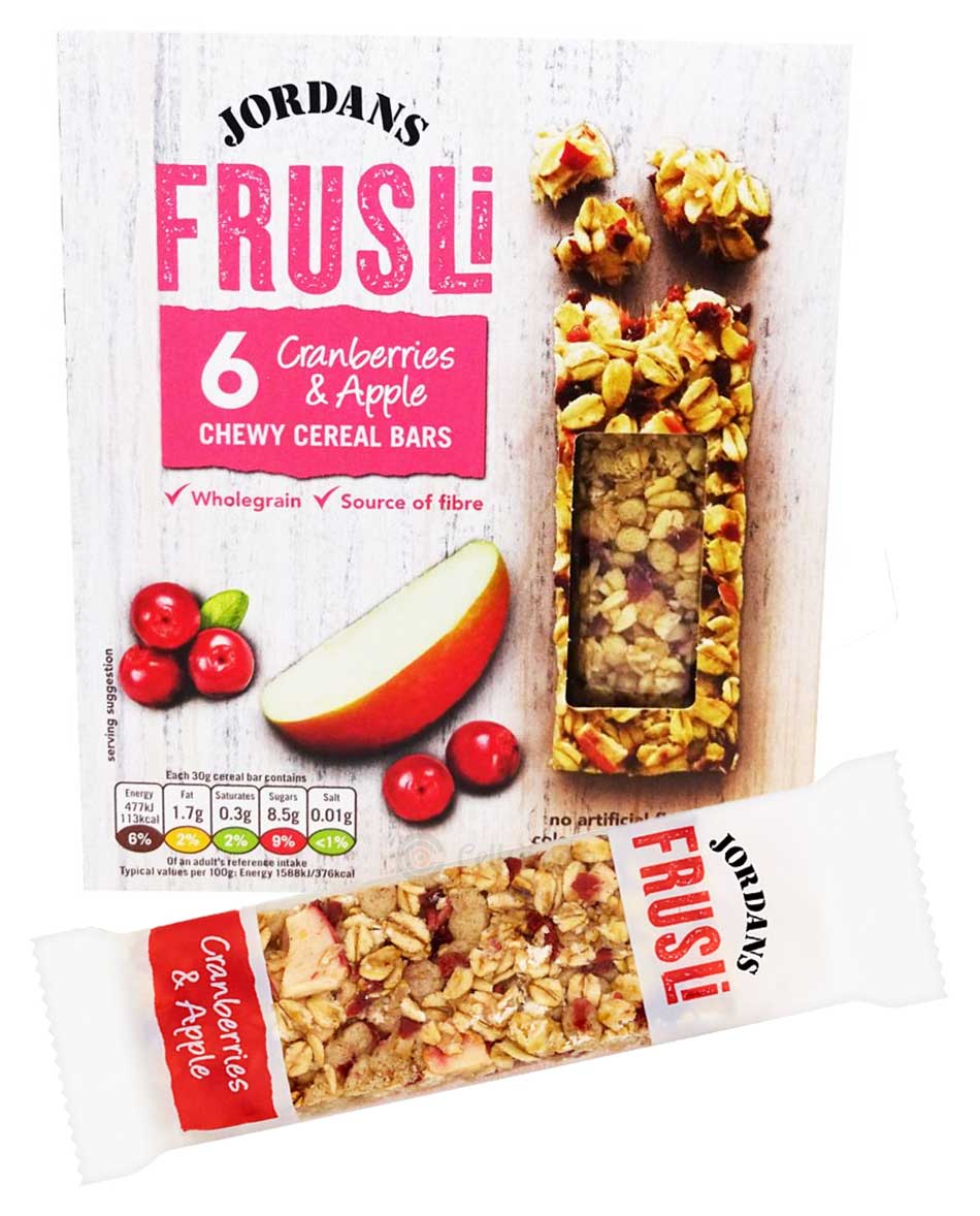 Jordans Frusli Cranberry & Apple Cereal Bars 6Pcs -Cereals & Muesli