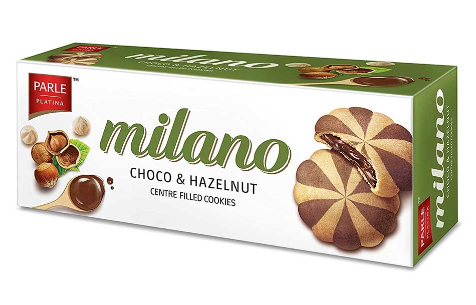 Parle Platina Milano Choco & Hazelnut Cookies 60g -Biscuits & Cookies