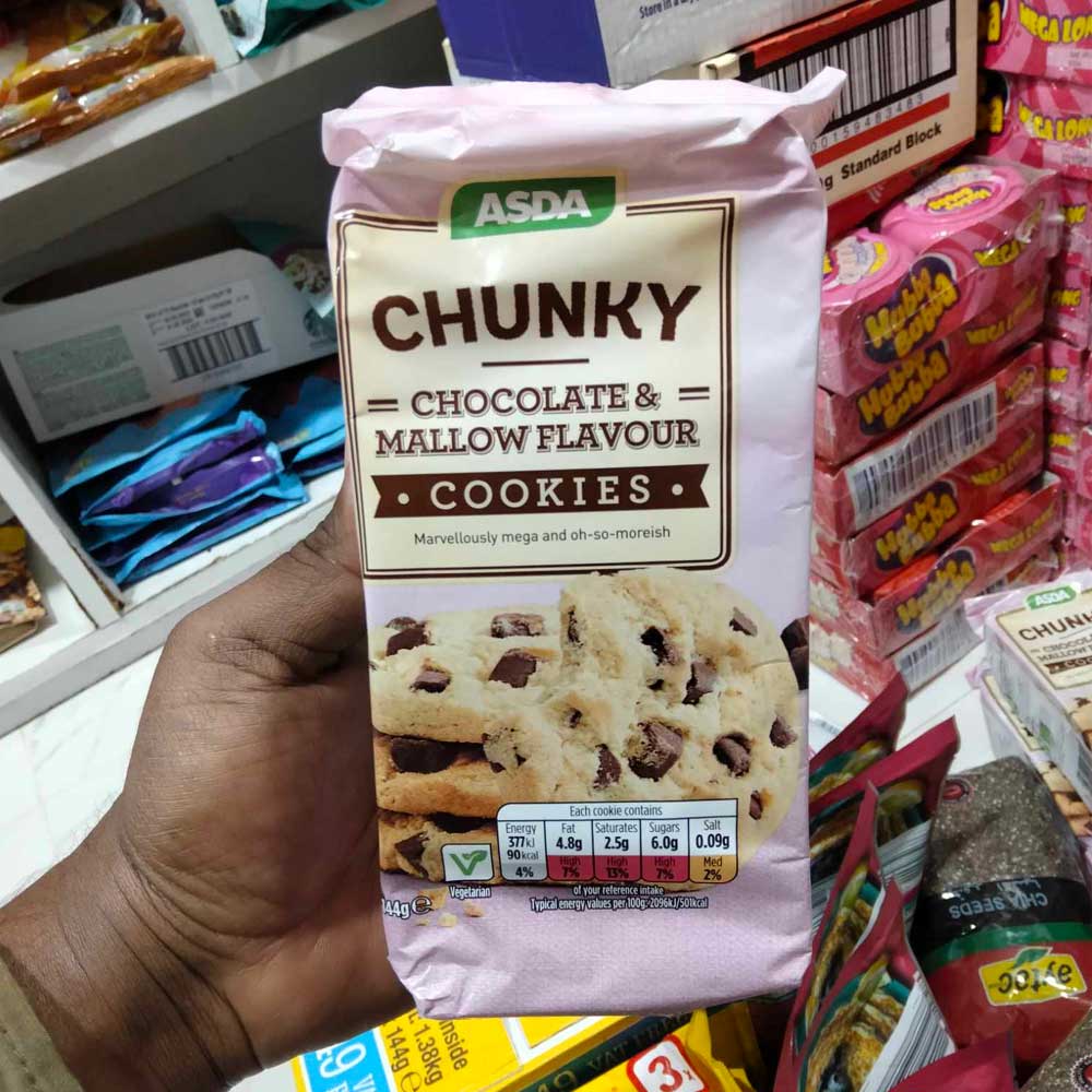 ASDA Chunky Chocolate & Mallow Flavour Cookies 144g
