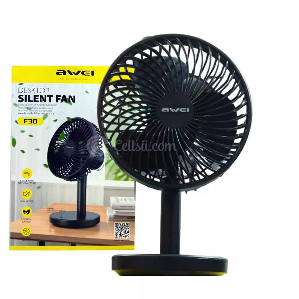 Awei F30 Desktop Silent Rechargeable Fan 3600mAh