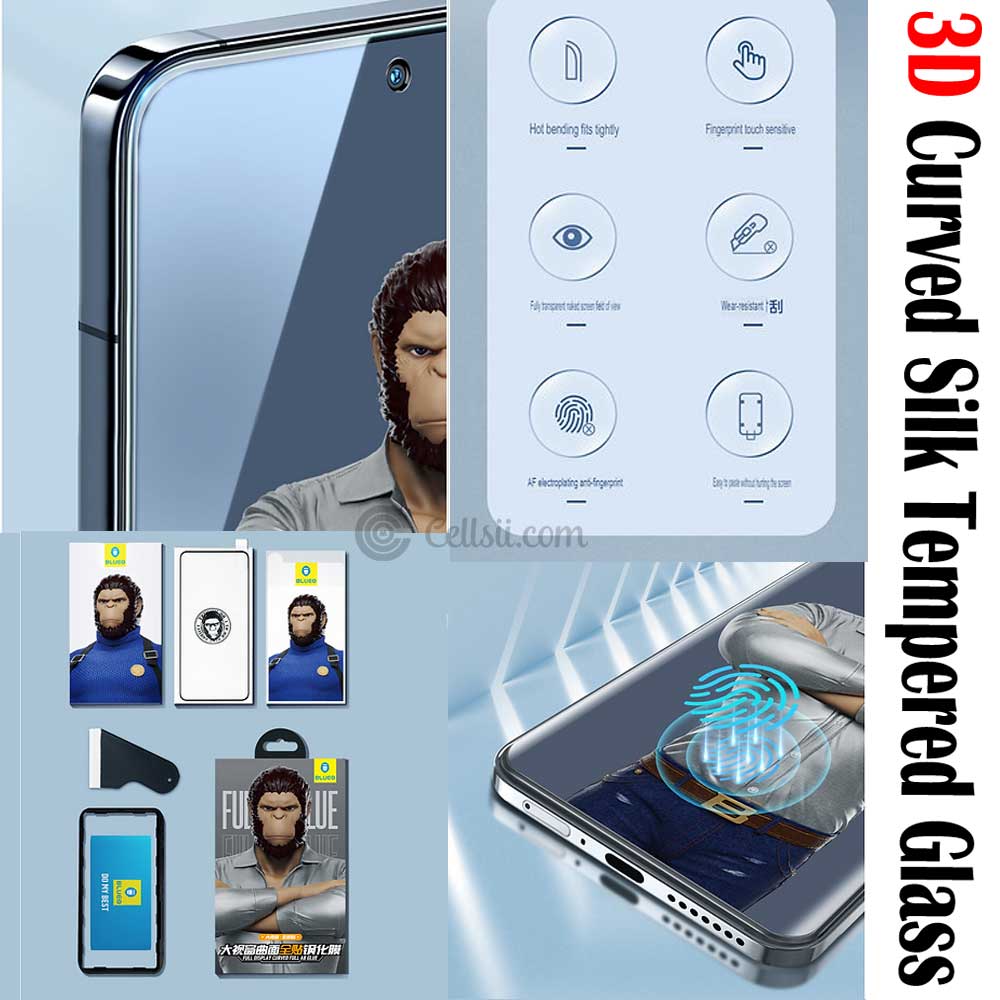 Blueo Full Display 3D Curved AB Glue Tempered Glass