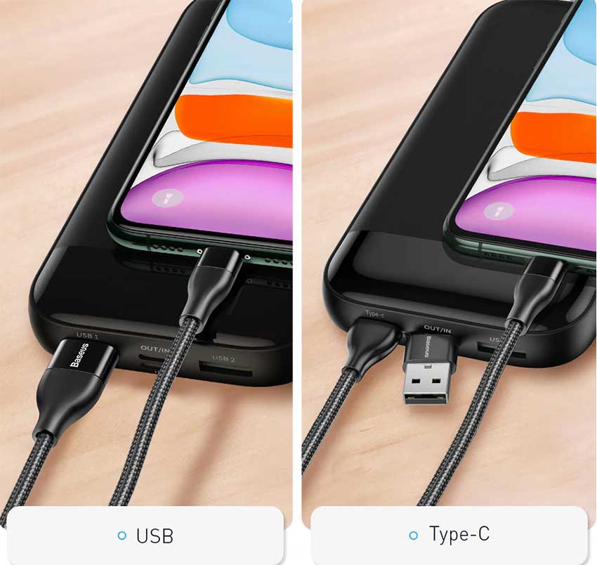 Baseus 2-in-1 USB + Type-C to Lightning Dual Output Cable - Mobile ...