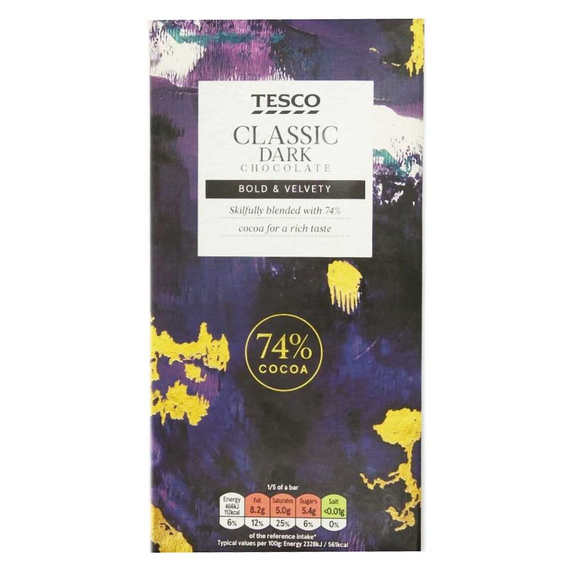 Tesco Classic 74% Cocoa Dark Chocolate 100g