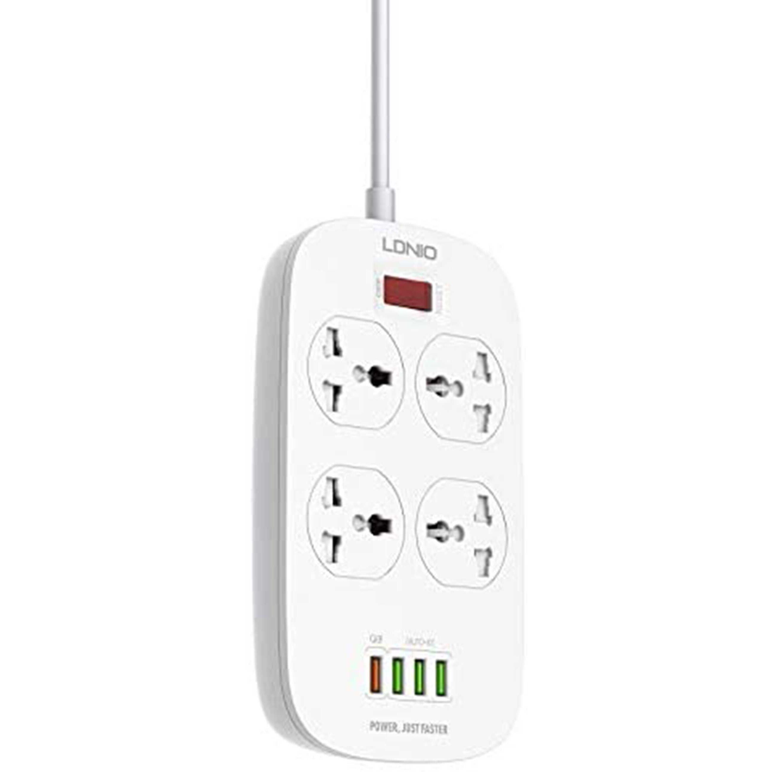 LDNIO SC4407 Defender Series Smart Extension 4 USB Port Power Strip Adapter