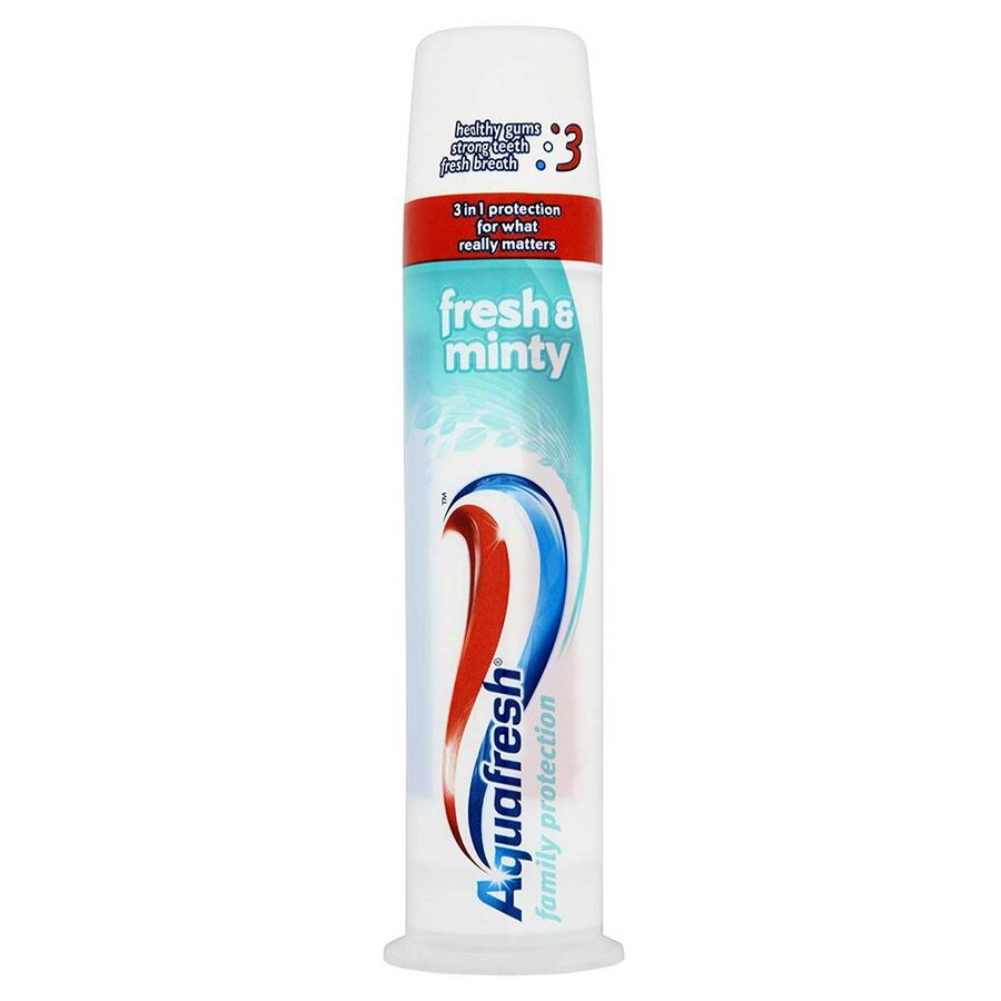Aquafresh 3in1 Fresh And Minty Toothpaste Pump 100ml - Toothpaste