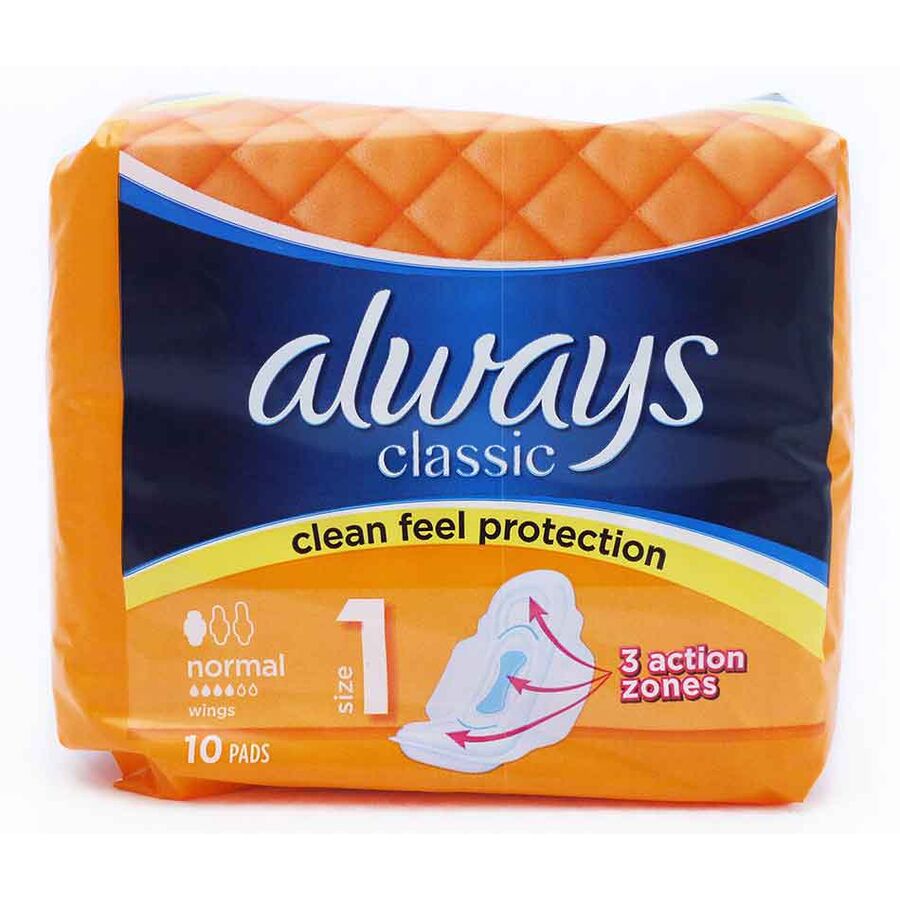 Always Classic Normal 1 Sanitary Pads 10Pcs
