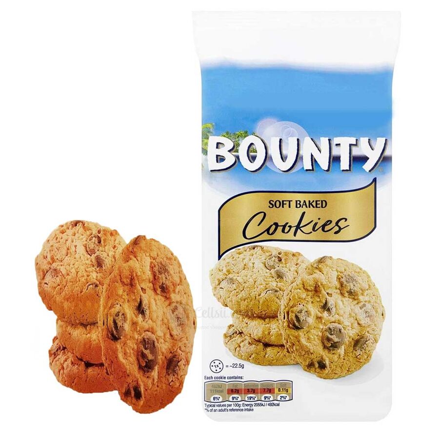 Bounty Soft Baked Cookies 180g -Biscuits & Cookies