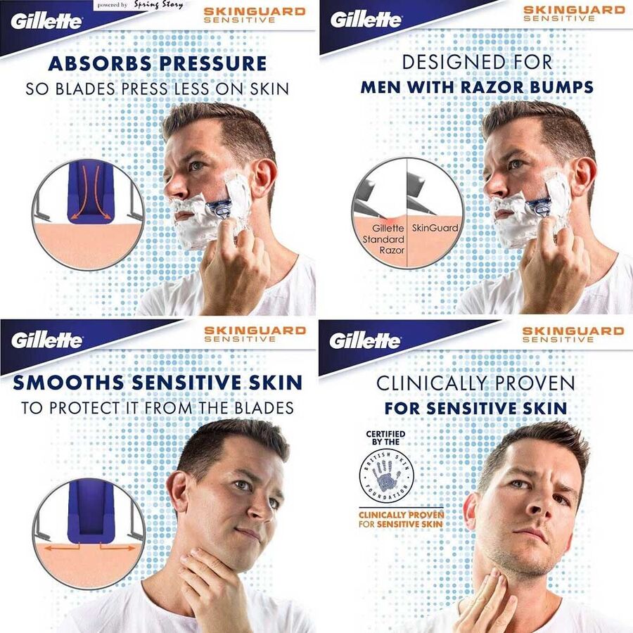 Gillette Skinguard Sensitive Skin Power Shave Trimmer Razor