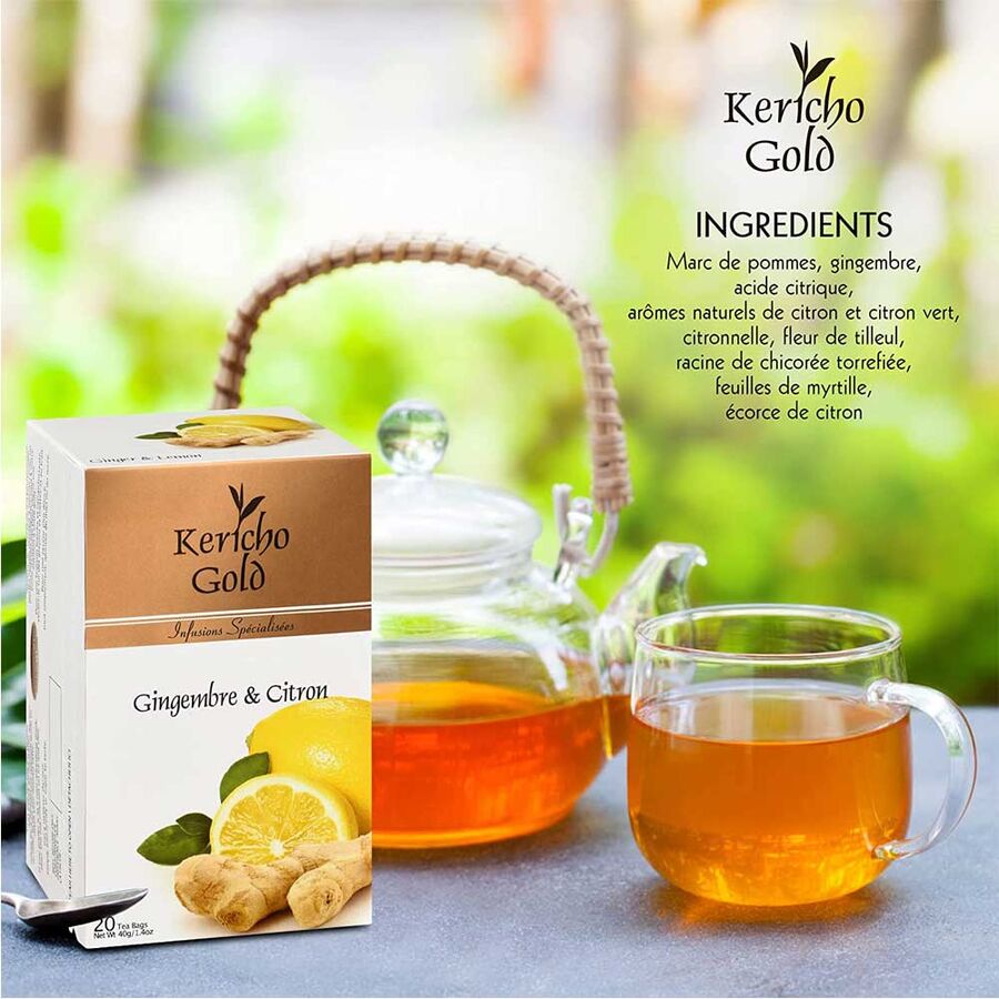 Kericho Gold Lemon Ginger Tea 20 pcs