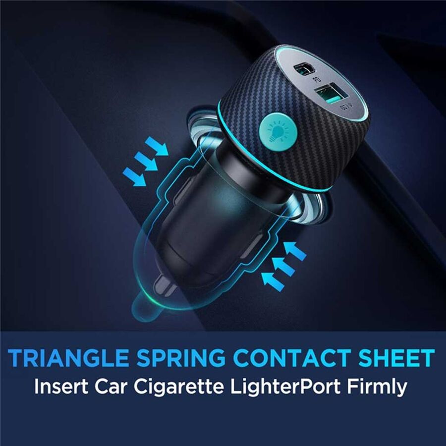 Joyroom JR-CCN01 USB-C & Type-C Car Charger with Light 60W