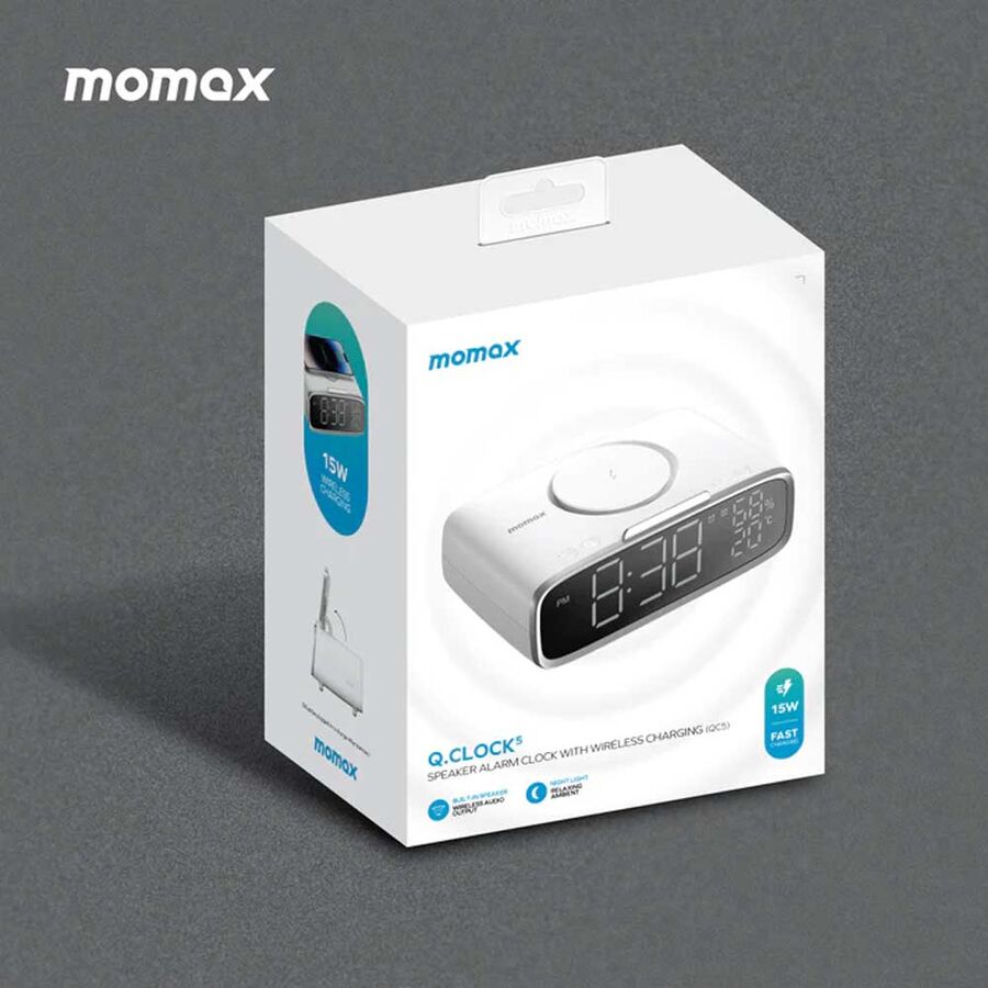 Momax Q.Clock 5 Digital Clock with Wireless Charging