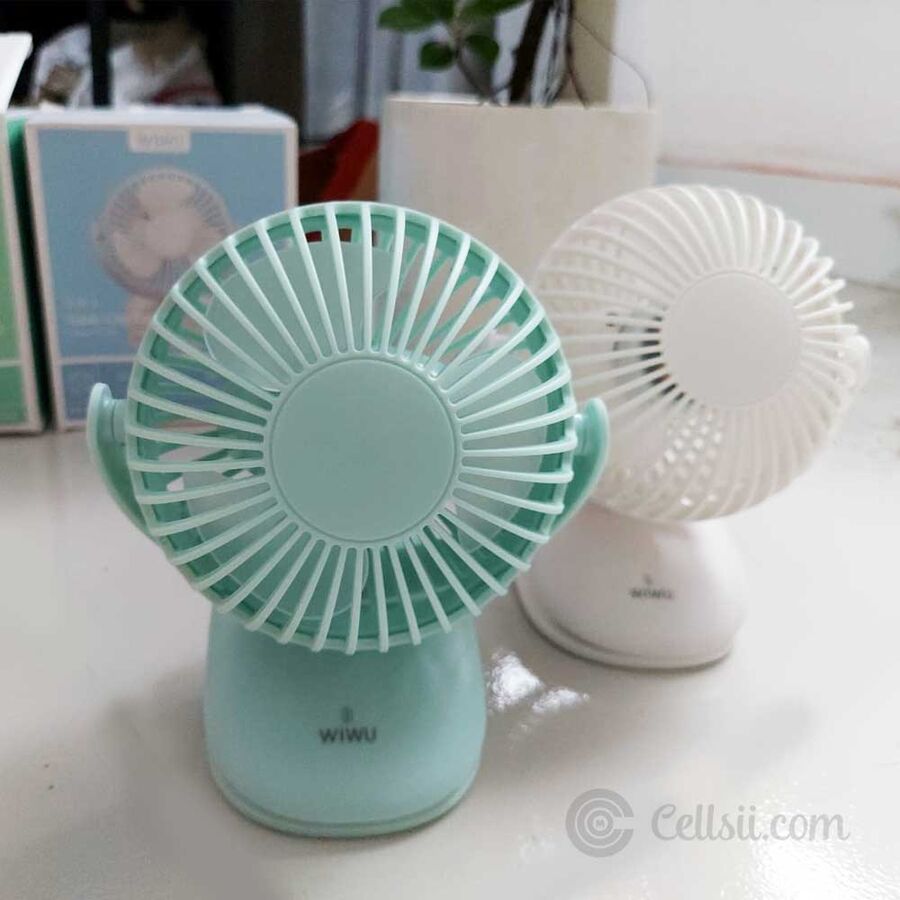 WiWU FS03 Mini 360 Degree Rotation 1200mAh Rechargeable Clip Fan