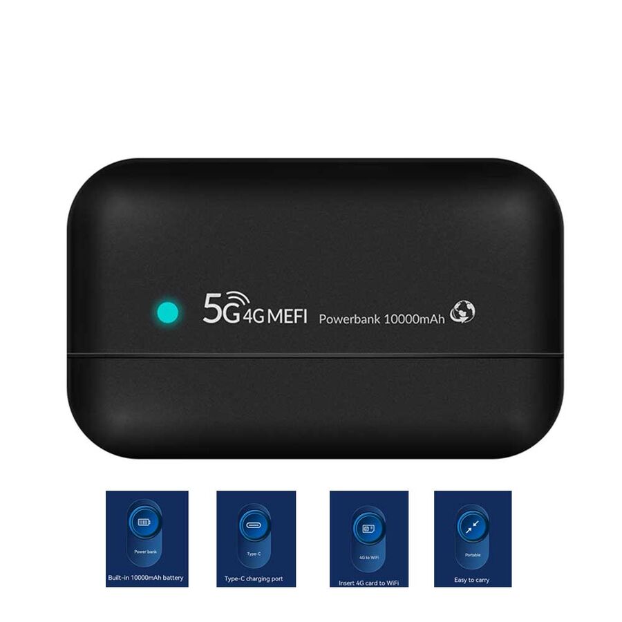 4G LTE Pocket Wifi Router with Powerbank 10000mAh