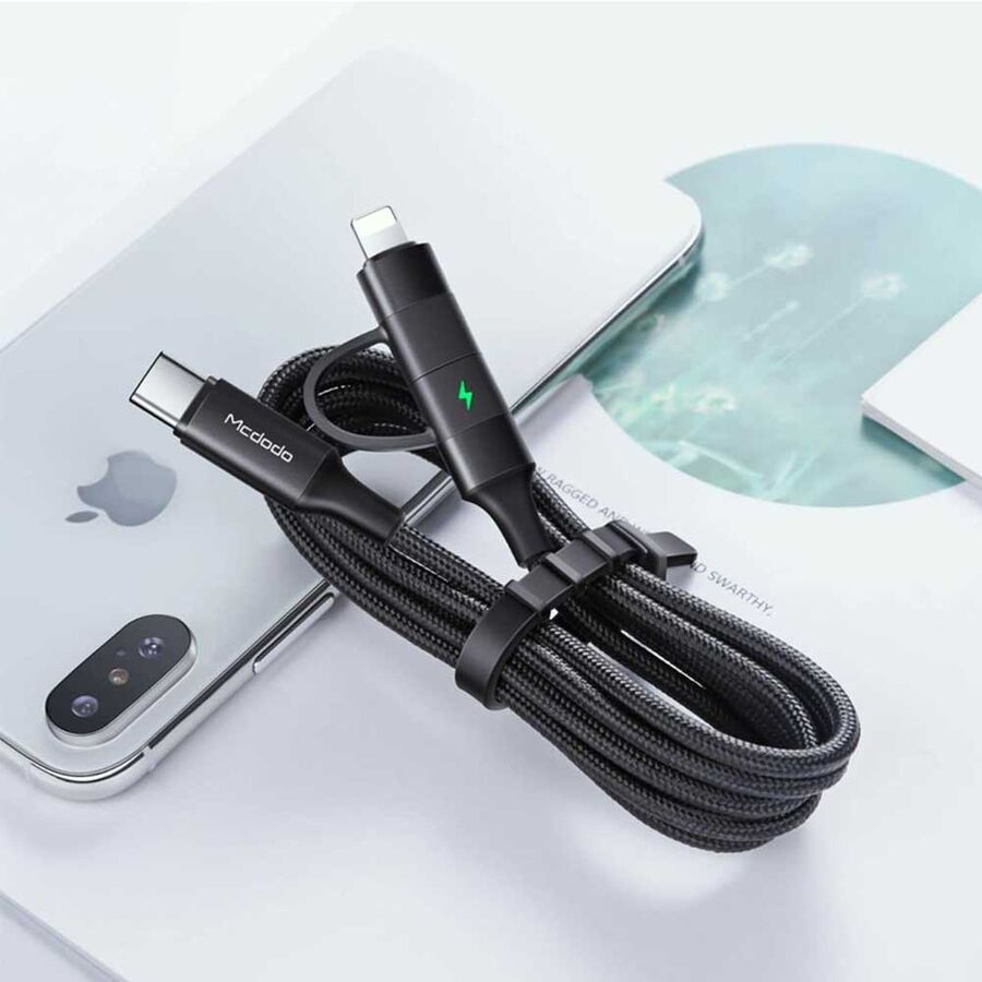 Mcdodo CA-712 2 in 1 Type-C to Lightning & Type-C PD Fast Charge Data Cable 60W