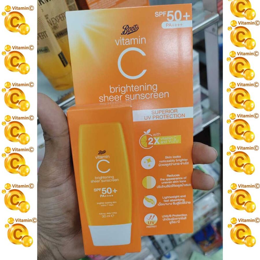 Boots Vitamin C Brightening Sheer SPF50+ PA++++ Sunscreen 30ml