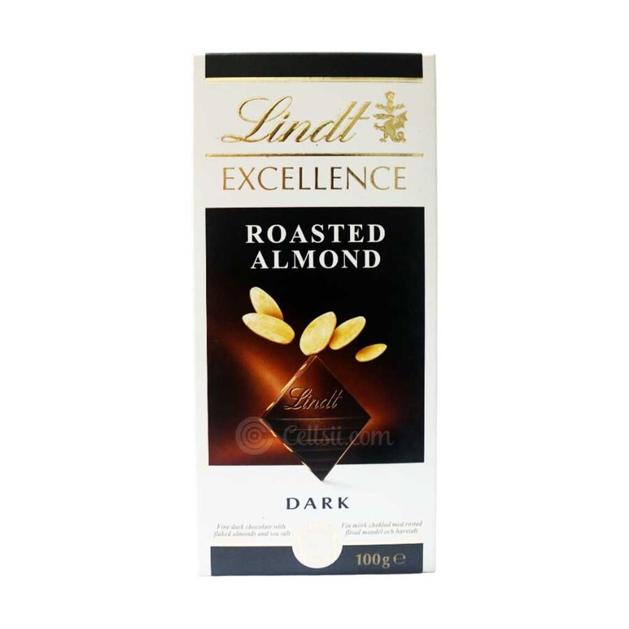 Lindt Excellence Roasted Almond Dark Chocolate Bar 100g