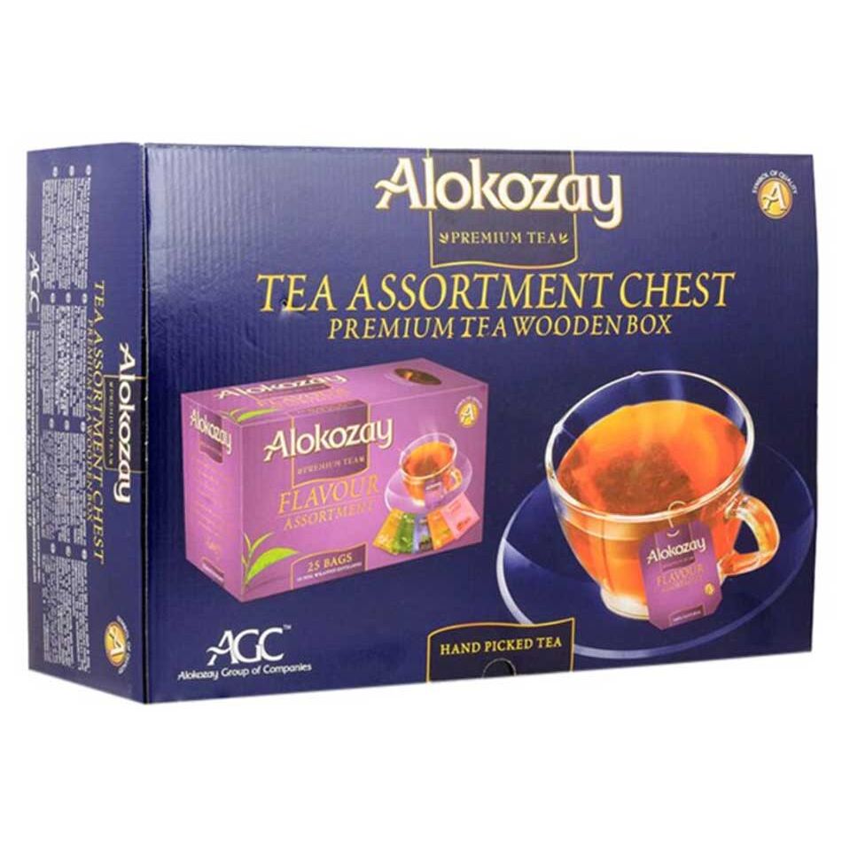 Alokozay Assortment Premium Tea Wooden Box 144Pcs