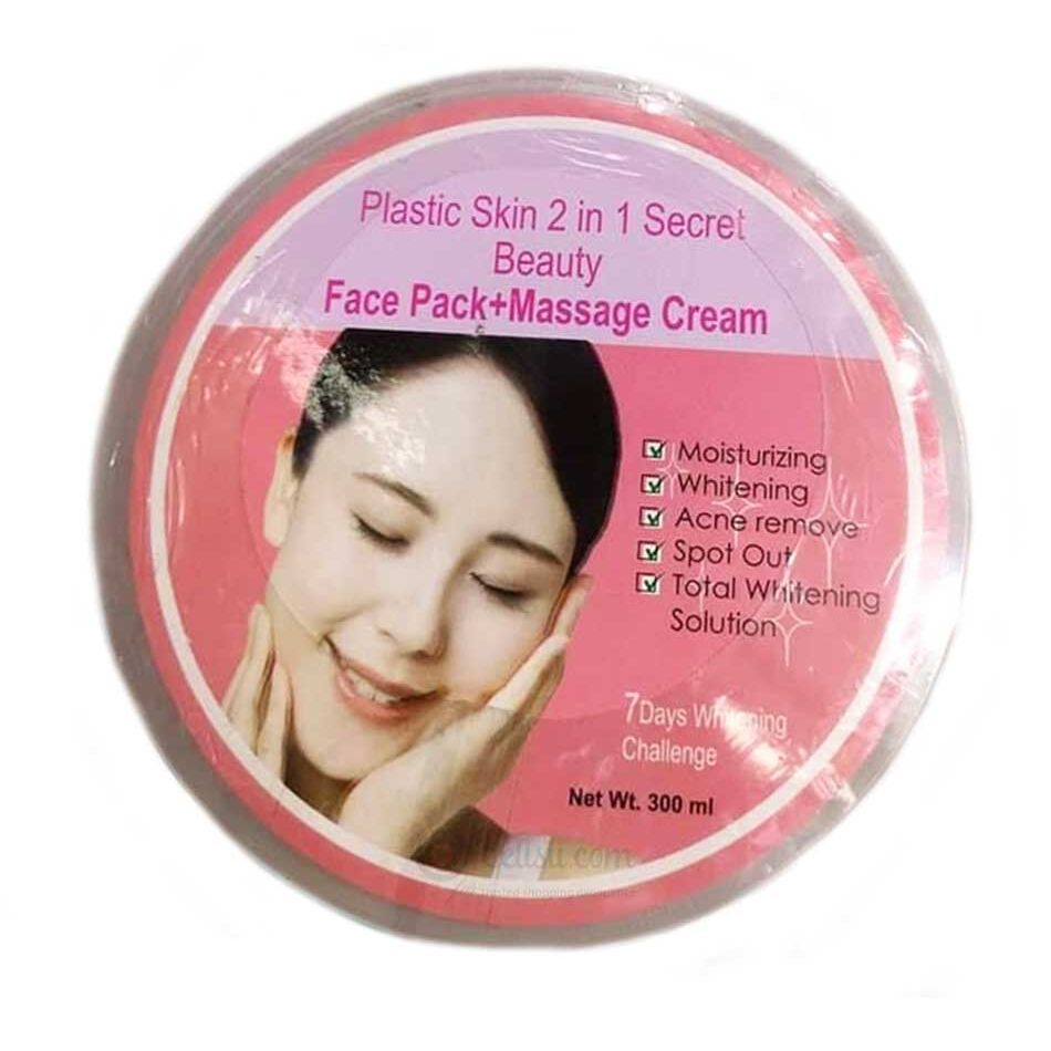 Plastic Skin 2 in 1 Secret Beauty Face+Massage Cream 300ml - Moisturizers