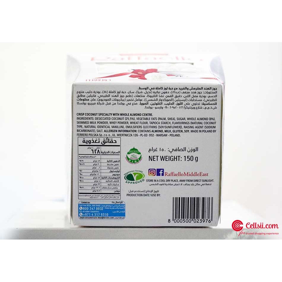 Confetteria Ferrero Raffaello 150g - Chocolates