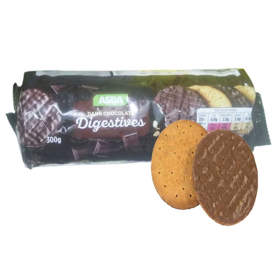 Asda Dark Chocolate Digestives 300g- Biscuits & Cookies